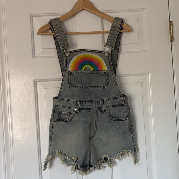 UNIF | Shorts | Unif Rainbow Overalls Rare Small | Poshmark